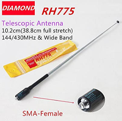 Rh775 Diamond UHF/VHF High Gain Extendable Antenna For Walkie Talkie ...