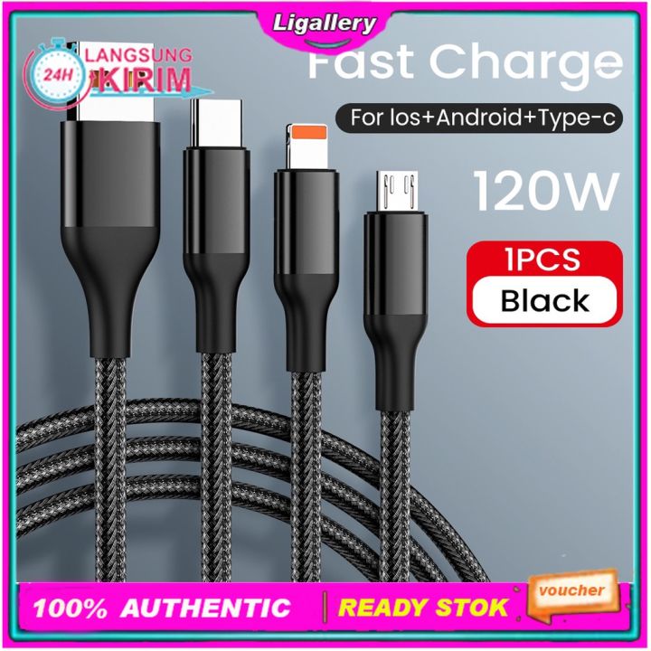 [Multifungsi] Kabel Charger HP 3 IN 1 Fast Charging Kabel Cas Type C ...