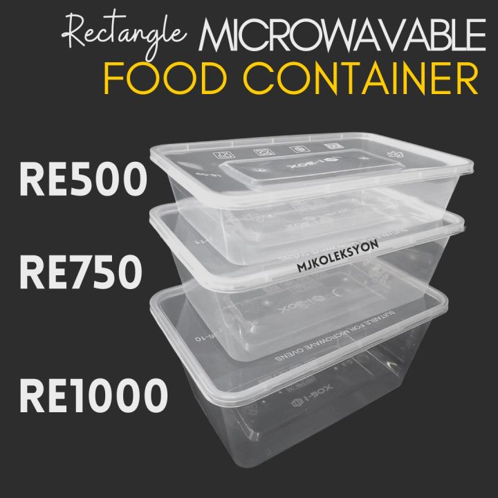 10pcs Rectangle Microwavable Food Container 500ml, 650ml, 700ml, 1000ml | Lazada PH