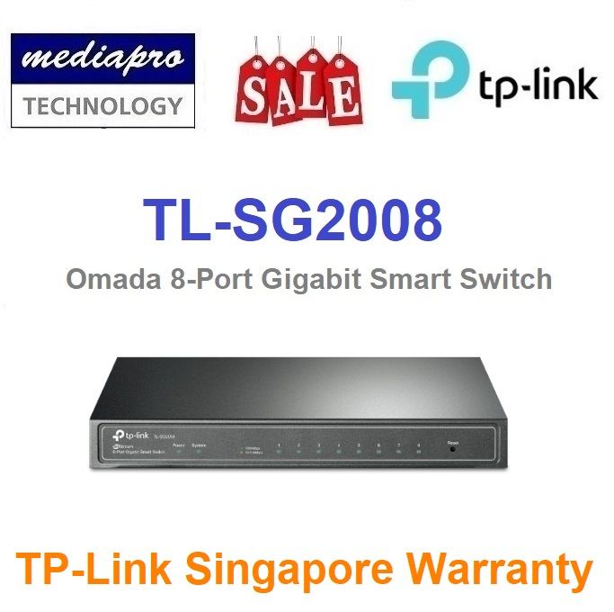 TP-LINK TL-SG2008 Omada Smart 8-port Gigabit Switch - SG2008 - 5 Year ...