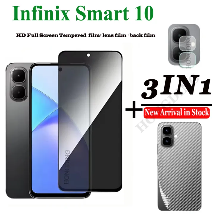 3in กระจกเทมเปอร์ความเป็นส่วนตัว1คลุมทั้งหมดสำหรับ Infinix Smart 10 ...