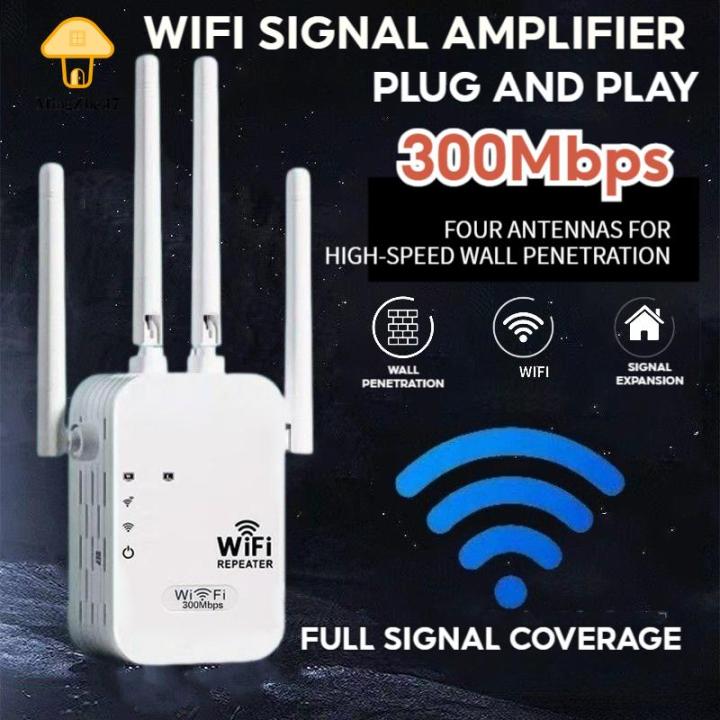 Wireless WiFi Repeater 300Mbp 4-Antenna Router Wifi Extender 2.4G Wi-Fi ...