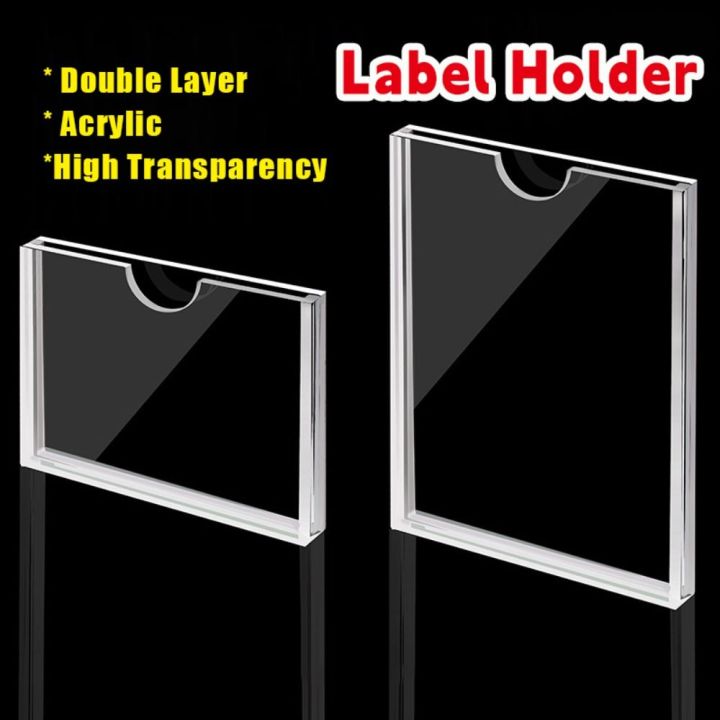 SAIL Acrylic Label Holder Self-Adhesive Clear Photo Frame Durable ...