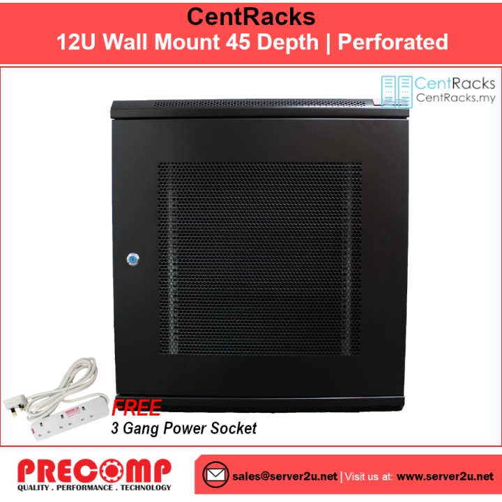 Centracks 12U (45cm x 65cm x 60cm) Wall Mount Server Rack (CM12UB450 ...