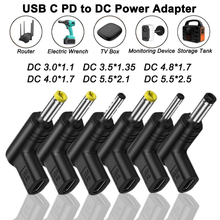 12V 15V 19V Type C DC Power Adapter Jack Connector USB C to DC ...