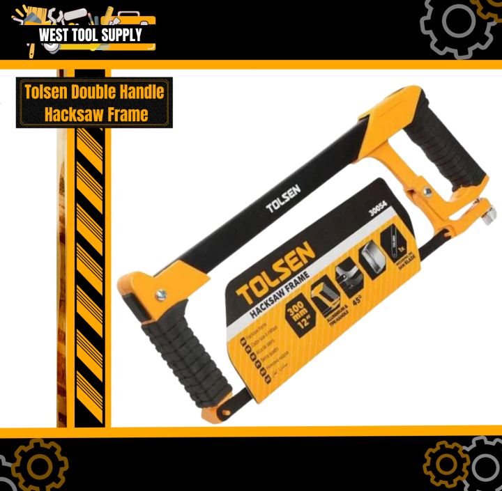 Tolsen Double Handle Hacksaw Frame(300mm, 12") Aluminium & TPR Handle ...