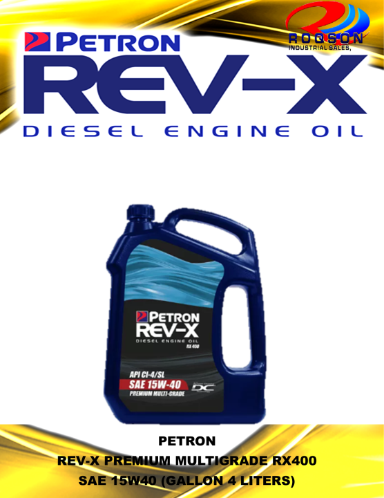 PETRON REV-X PREMIUM MULTIGRADE RX400 SAE 15W40 (GALLON 4 LITERS ...