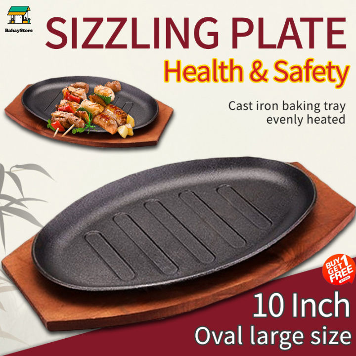 Sizzling Plate Set with Wood Sisig Sizzling Plates Non Stick with ...
