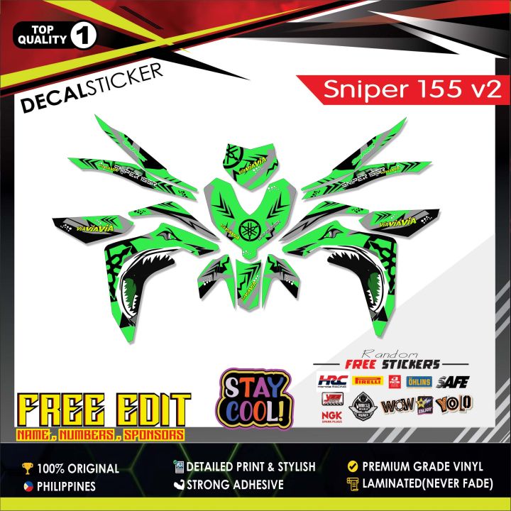 Yamaha Sniper 155 Decals - Never Fade Laminated Gloss Vinyl Sticker ...