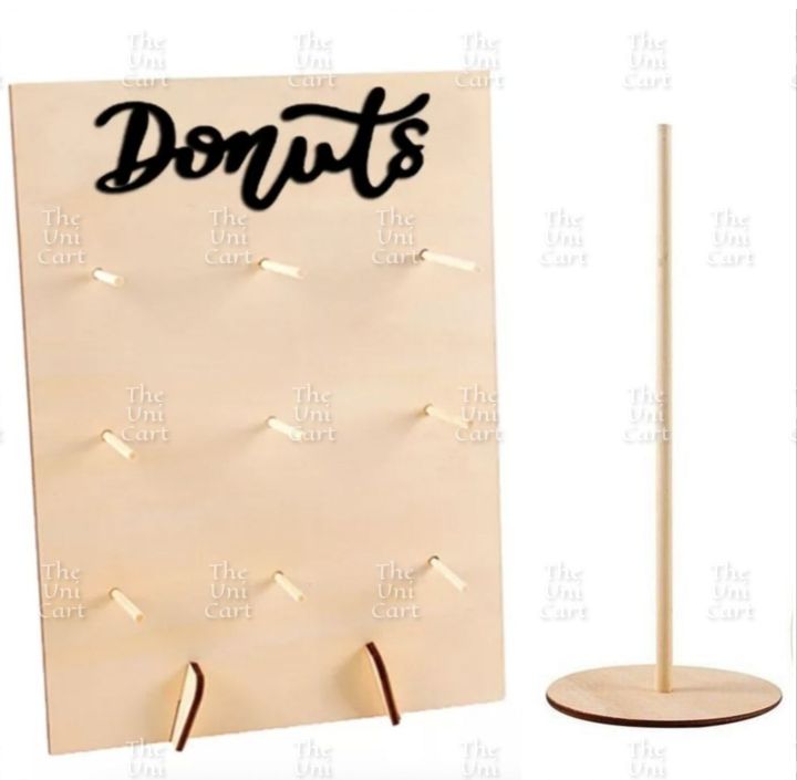Wooden Donuts Wall Display Stand Holder Donut Sweets Doughnut Rack for ...