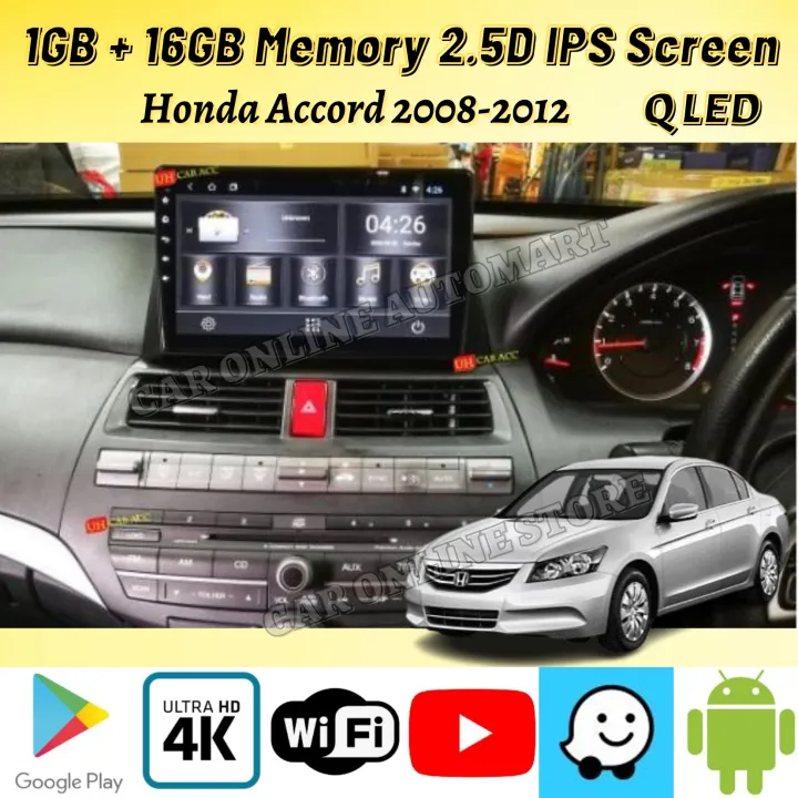 HONDA ACCORD 2008-2012 ~ MOHAWK T3L MS SERIES Q-LED 1GB+16GB 4K ANDROID PLAYER WITH CASING PLUG ...