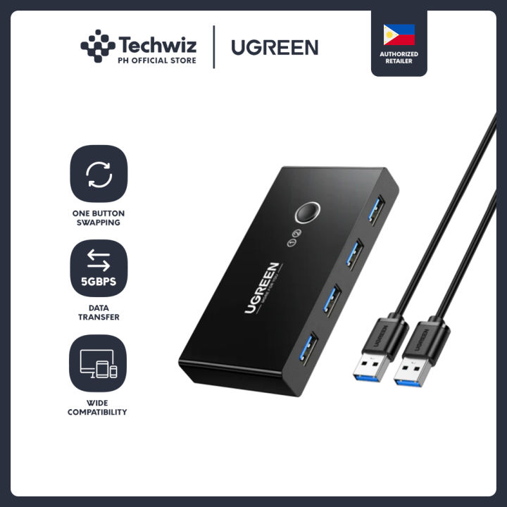 [Techwiz] UGREEN USB 3.0 Sharing Switch 4 (OUT) x 2 (IN) Box for PC / 2 In 4 Out USB 2.0 Sharing ...