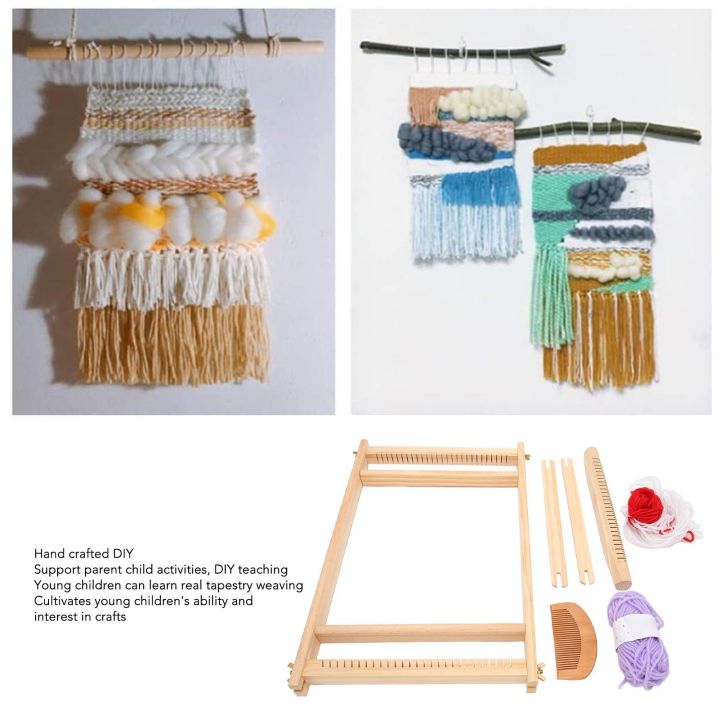 Weaving Loom Kit 1 Set Kids Wooden Weaving Loom Educational for Kids ...