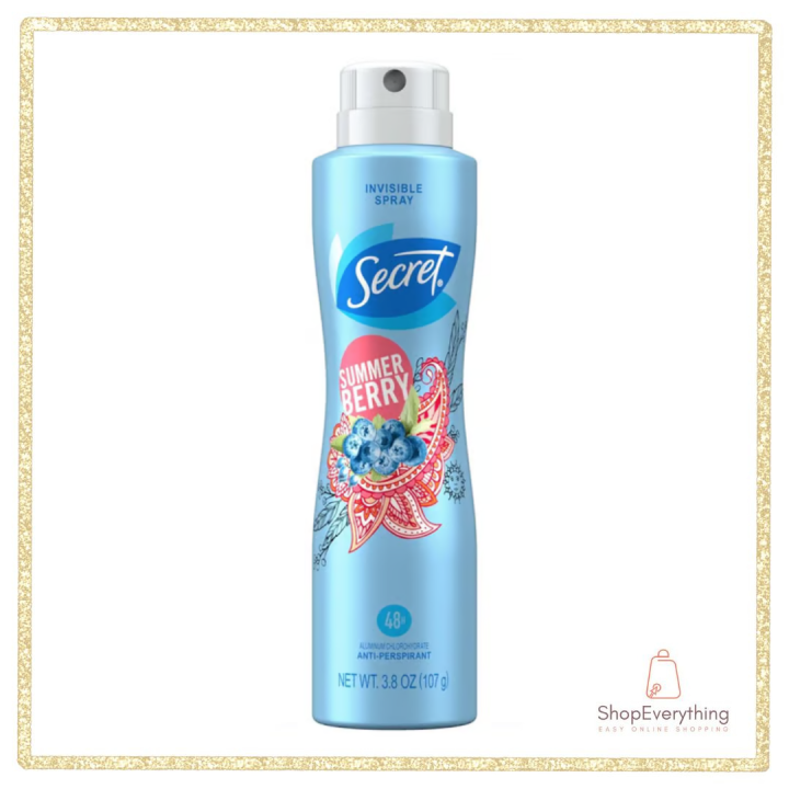 SECRET Invisible Spray Anti-Perspirant Deodorant, 107g | Summer Berry ...