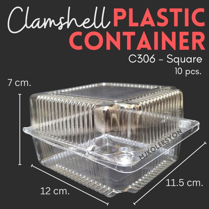 10pcs Clear Clamshell Burger Container Plastic c306 | Lazada PH