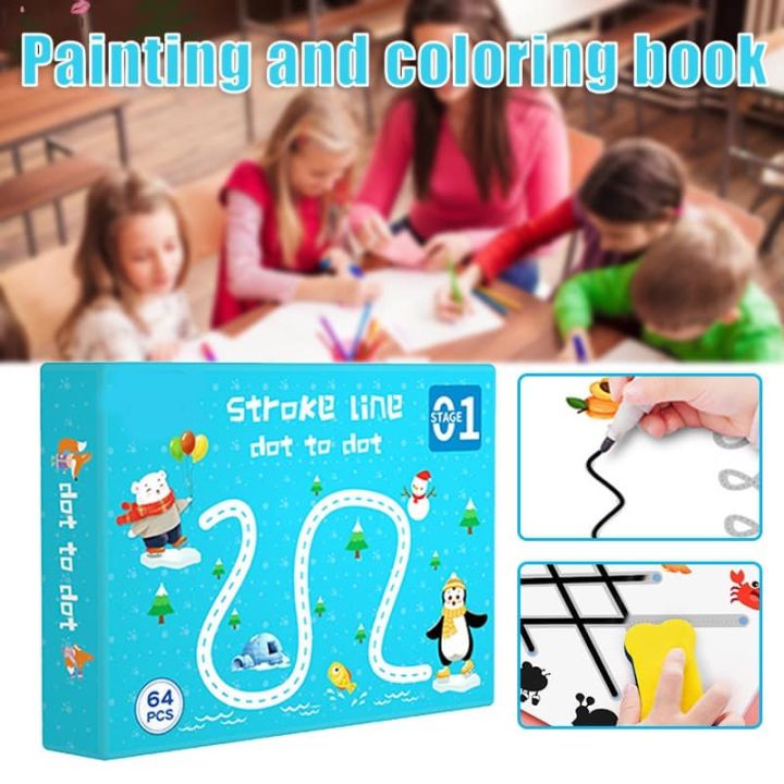 Erasable Drawing Practice Book with Gifts For Kids Magical Tracing ...
