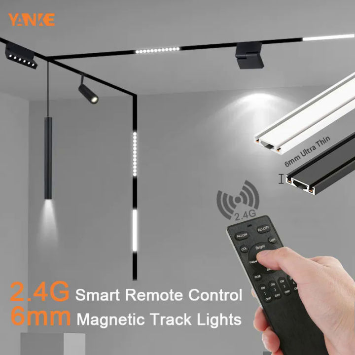 Remote control led Smart Track lights magnetic rail lighting ultra thin ...