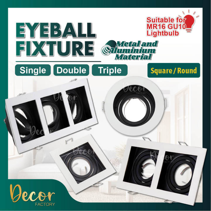 LED Eyeball Casing Fixture GU10 MR16 Black White Downlight Casing ...