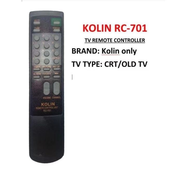PinSan Universal KOLIN RC-701 (For CRT OLD Model TV's) - Remote Control ...