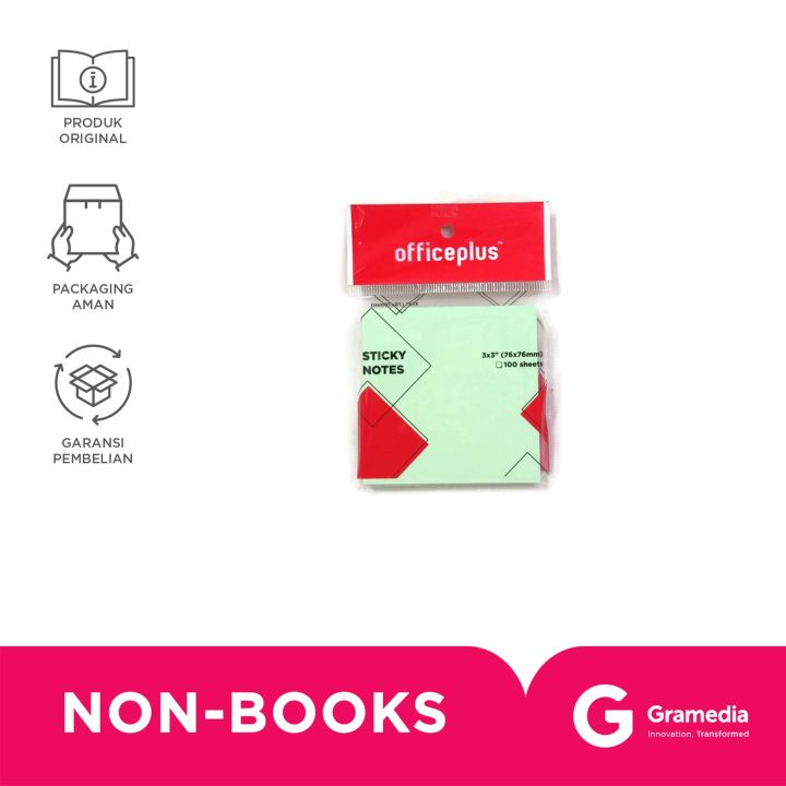 Office-Plus Sticky Note 3X3" 100Sht Green | Lazada Indonesia