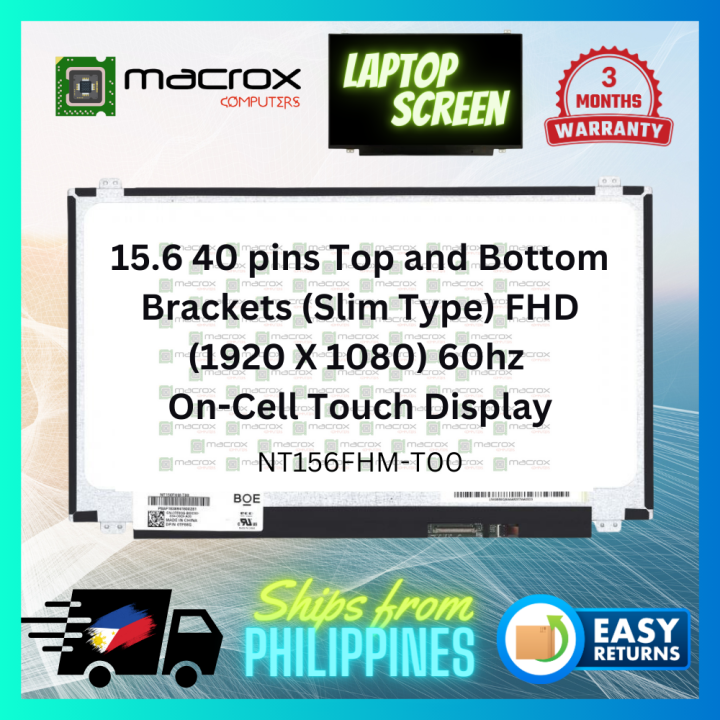 Laptop Screen 15.6" 40 pins Top and Bottom Brackets (Slim Type) FHD ...