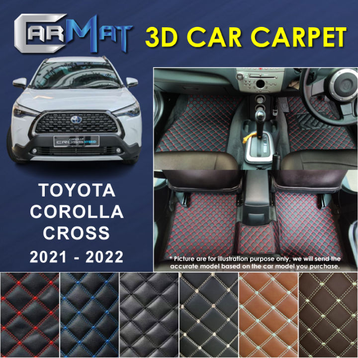 TOYOTA COROLLA CROSS ( 2021 - 2022 ) 3D STYLE PU LEATHER CAR MAT ...