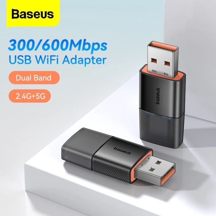 Baseus WiFi Adapter 2.4G&5G USB Wireless LAN Network Card WiFi Receiver ...