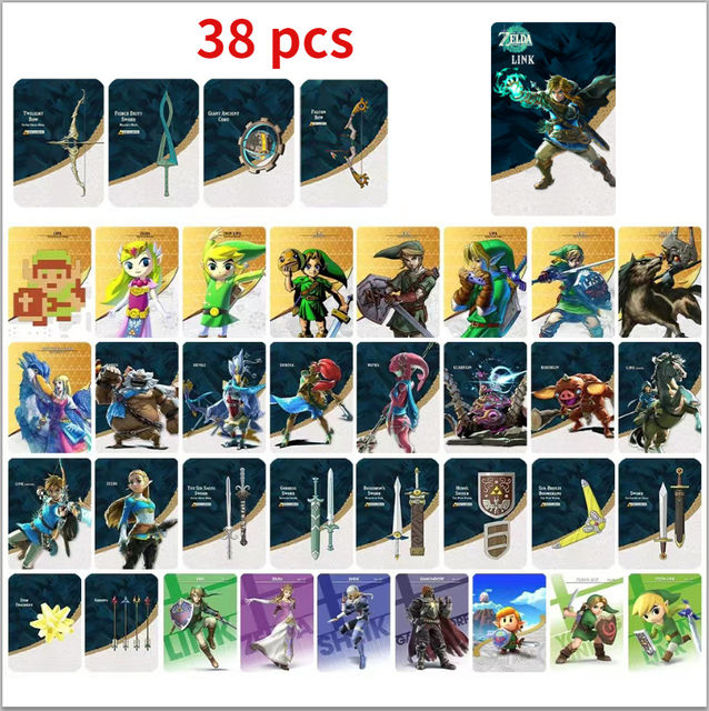 38PCS The Legend of Zelda Tears of the Kingdom Link Amiibo Linkage NFC ...