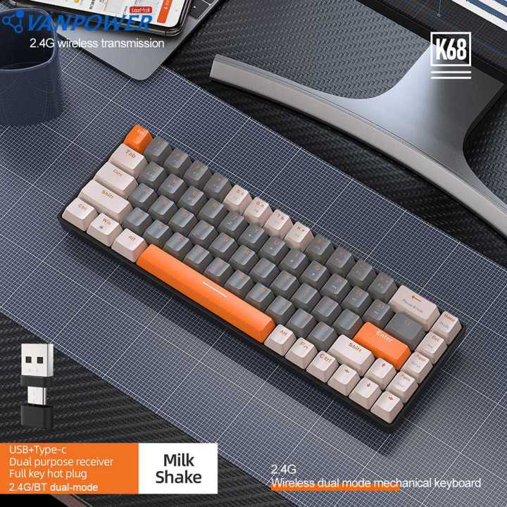 Wireless Mechanical Keyboard Bluetooth-Compatible 5.0 Mechanical Gaming ...