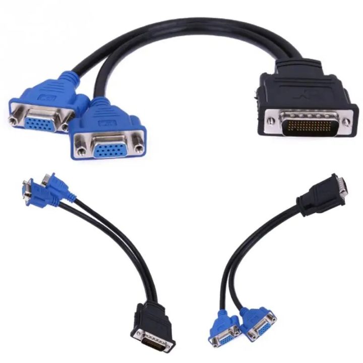 1 X 60 Way Y Splitter Dms-59 To Dual 15 Pin Vga Cable Molex Display ...