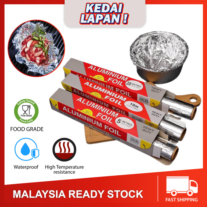 10M Aluminium Foil BBQ Baking Paper Double-sided Oven Baking Wrapping ...