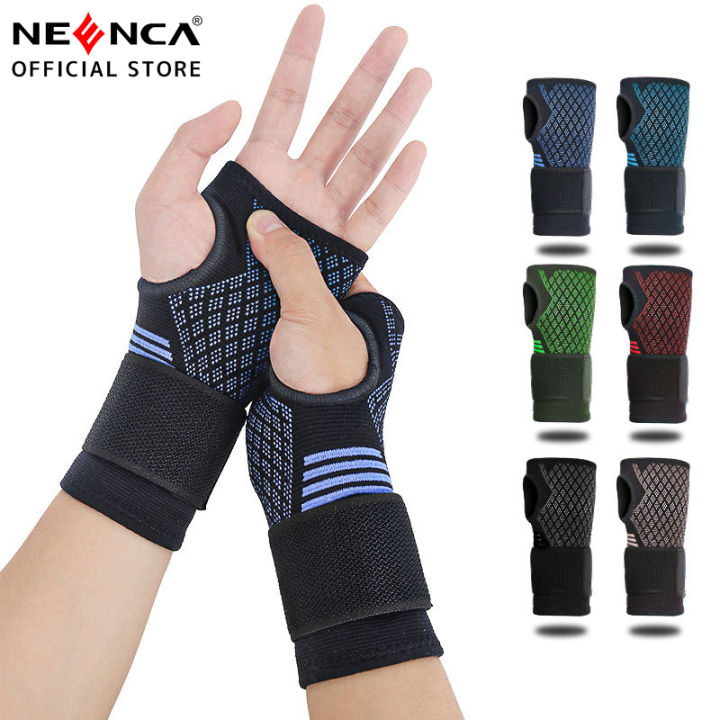 NEENCA 1 Pair Elastic Wrist Brace with Strap, Wrist Compression Wrap ...