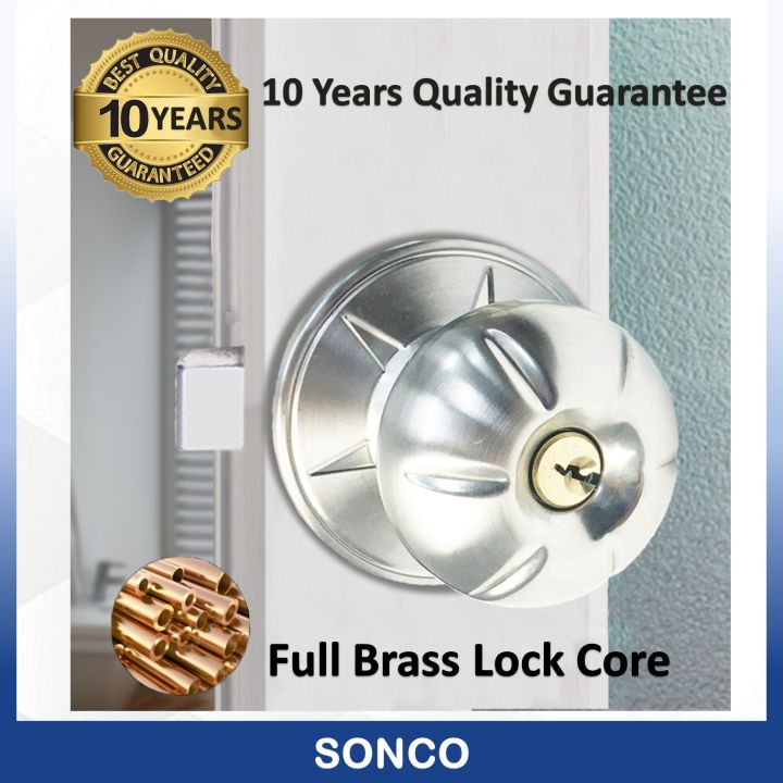 ALEX Tubular Knob Cylindrical Cylinder Door Lock Big Key Tombol Pintu ...