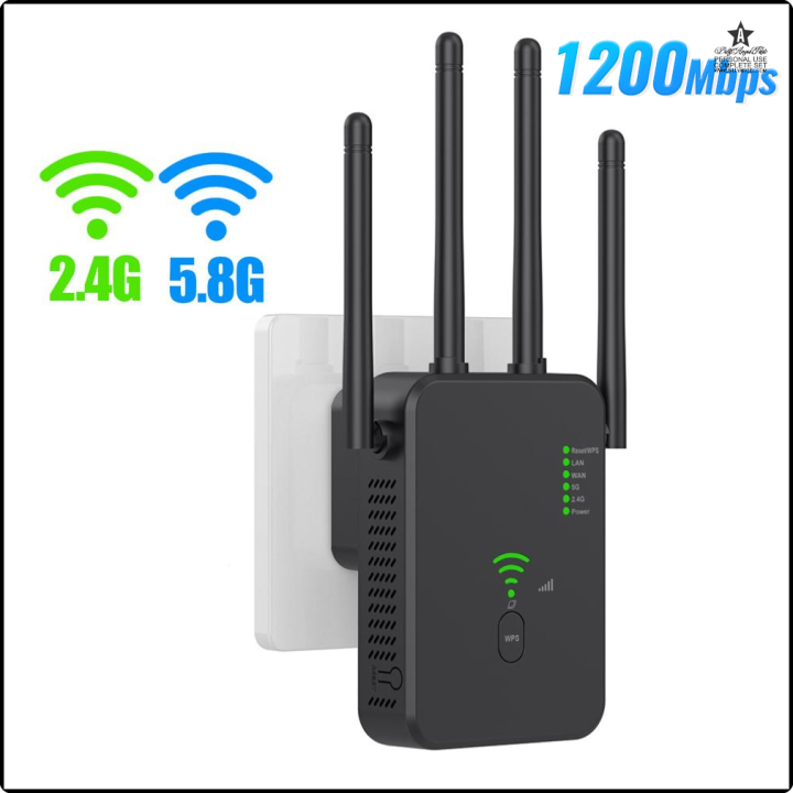 [tmft53] Wireless 5G WiFi Repeater 1200Mbps Router Wifi Booster Dual Band Long Range Extender ...