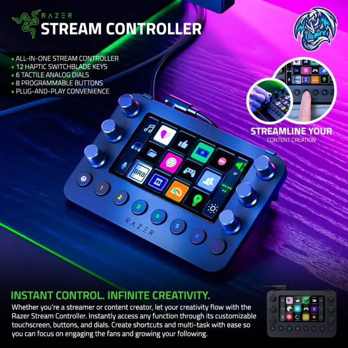 RAZER STREAM CONTROLLER ALL-IN-ONE CONTROL DECK FOR STREAMING | Lazada ...