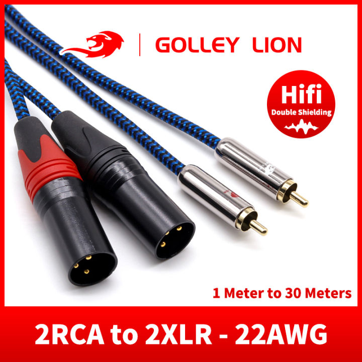 GOLLET LION Dual XLR Male to Dual RCA Male Cable, 2 XLR Male to 2 RCA ...