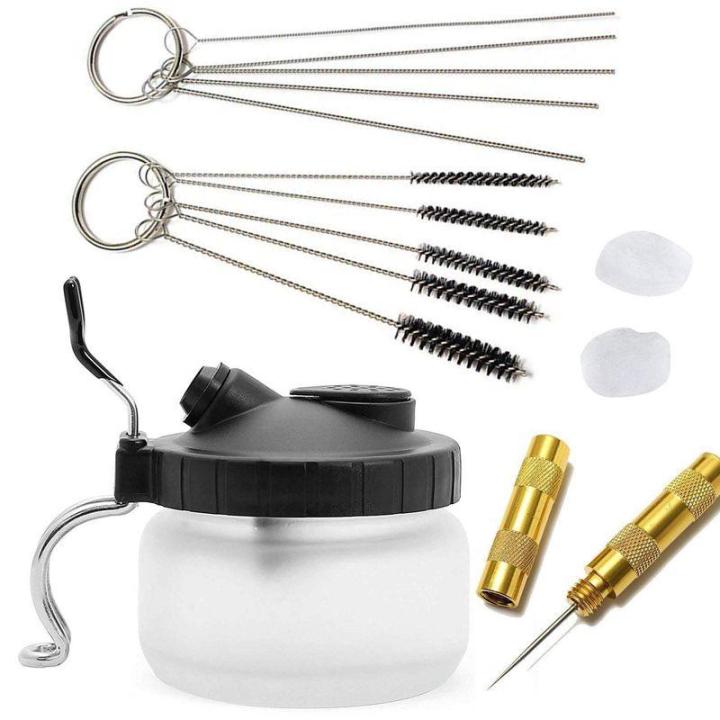 14-in-1 Airbrush Cleaning Kit Cleaner Set with Glass Pot, Stainless ...