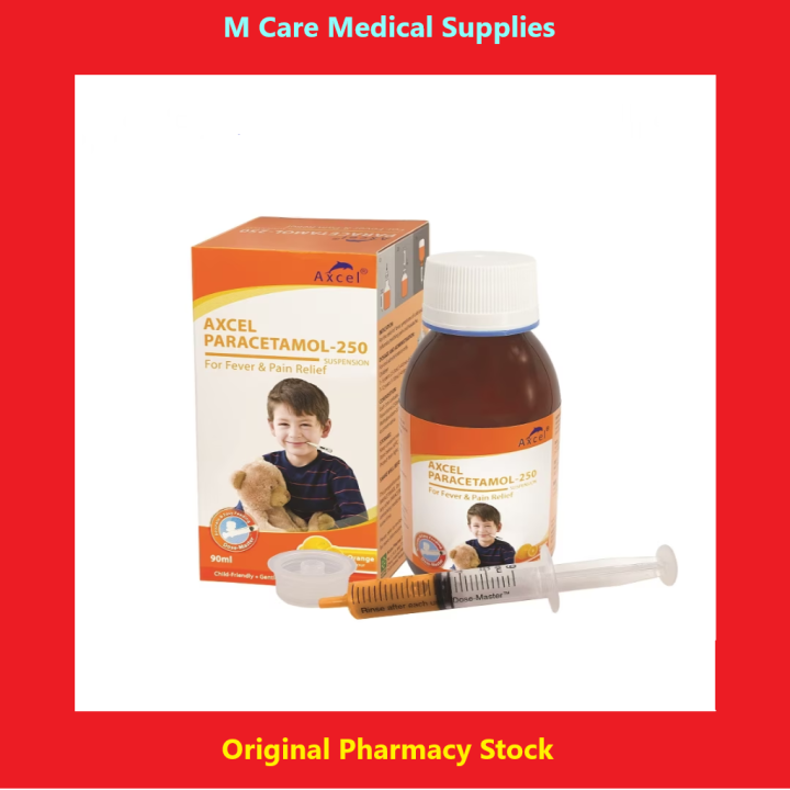 Axcel Paracetamol 250mg 90ml Free Syringe 5ml Cc Lazada