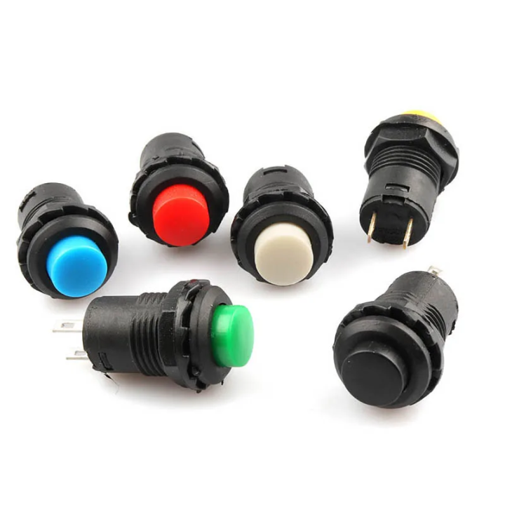 TOMBOL PUSH BUTTON SELF LOCK LOCKING DIAM TETAP KUNCI 12MM PLASTIK DS ...