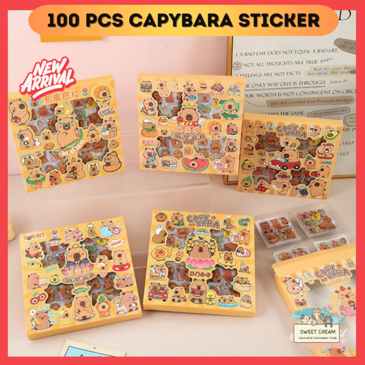 100 Sheet Cute Cartoon Capy bara Animal LIMITED Characters Cute Journal ...
