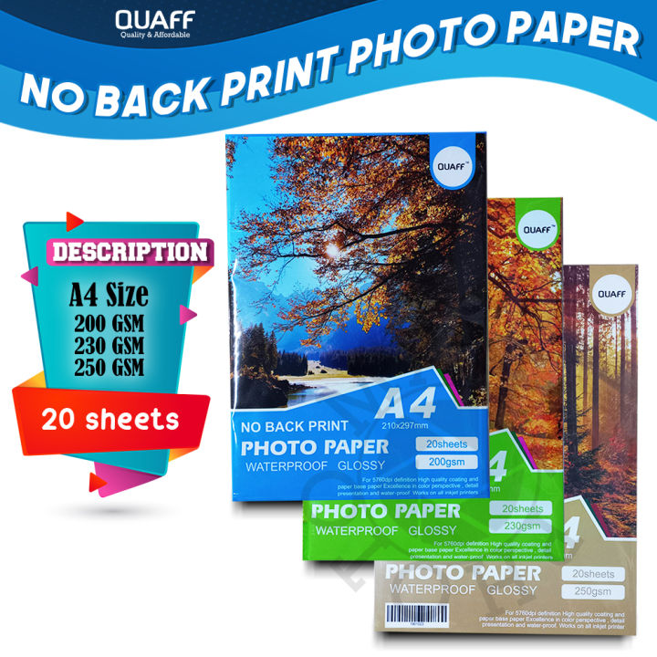MP00 QUAFF Photo Paper Tree Type No Back Print 200GSM // 230GSM A4 size ...