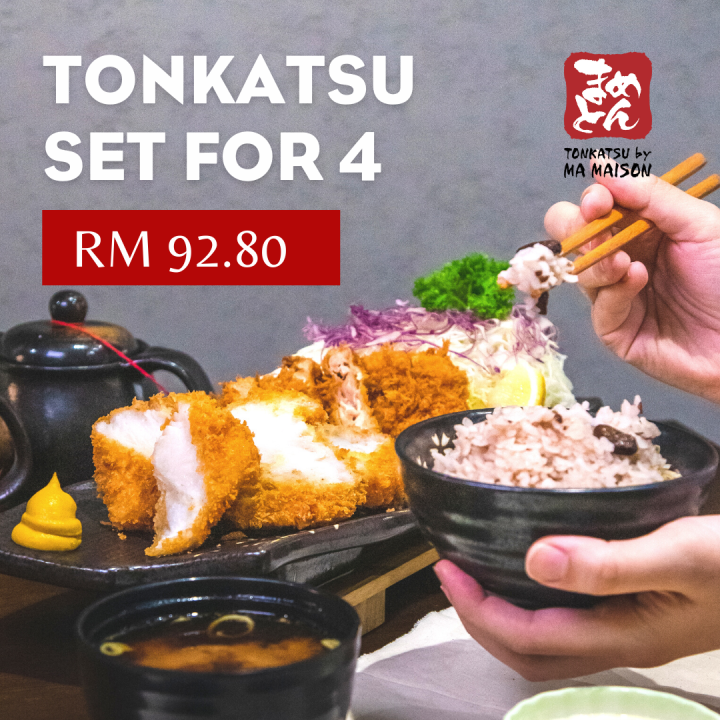 Tonkatsu Set for 4 platter at RM 92.80 | Lazada