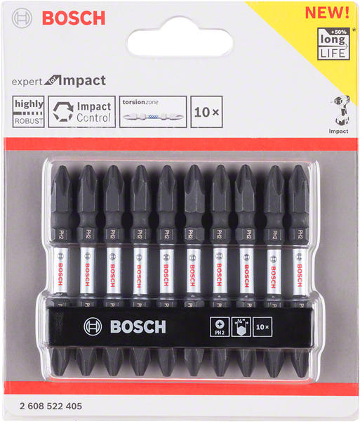 Bosch Screwdriver Impact Bit set PH2 x 65mm Double Ended (10pcs) 2 608 522 405 | Lazada PH