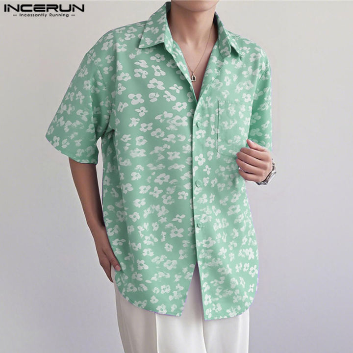 [Perfectly] INCERUN Shirts For Men Summer Vacation Floral Print Design ...