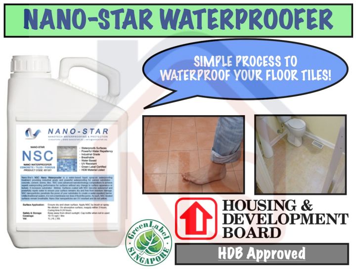 NANO-STAR Waterproofer Solution for Tiles Concrete Floor and wall ...
