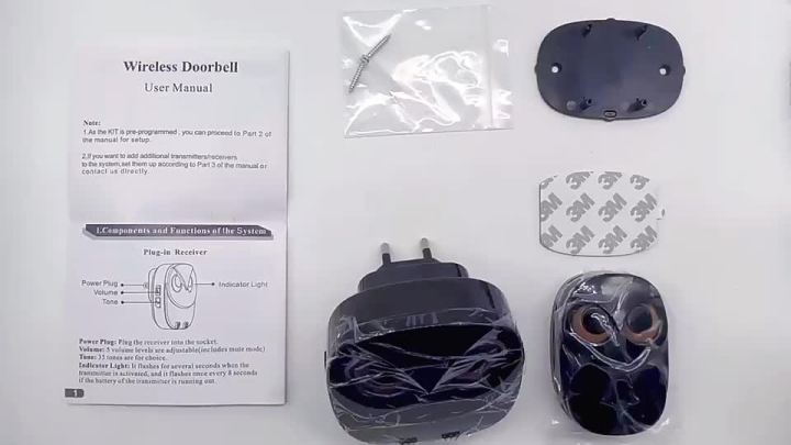 Wireless Cute Owl Doorbell with Push Buttons | Lazada PH