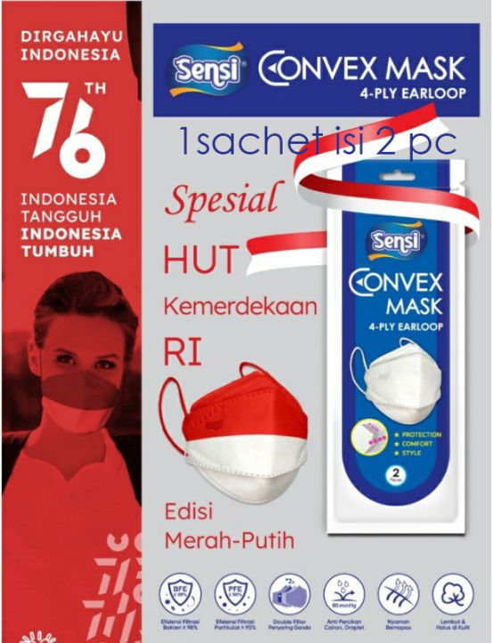 Sensi Convex 2 Pc 4 ply Earloop (isi 2 pcs) Original Emboss Sensi - missmode svl | Lazada Indonesia