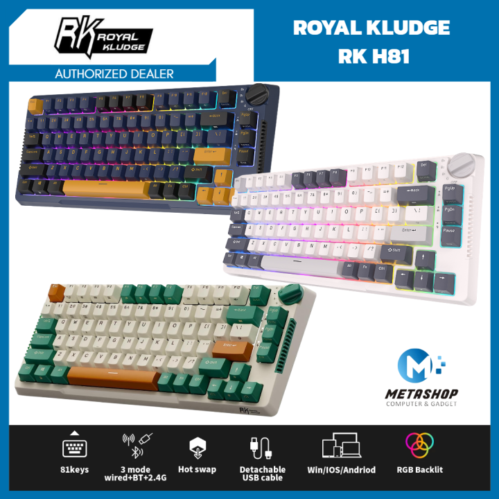 ROYAL KLUDGE RK H81 WIRELESS MECHANICAL KEYBOARD GAMING RGB HOTSWAP 81 ...