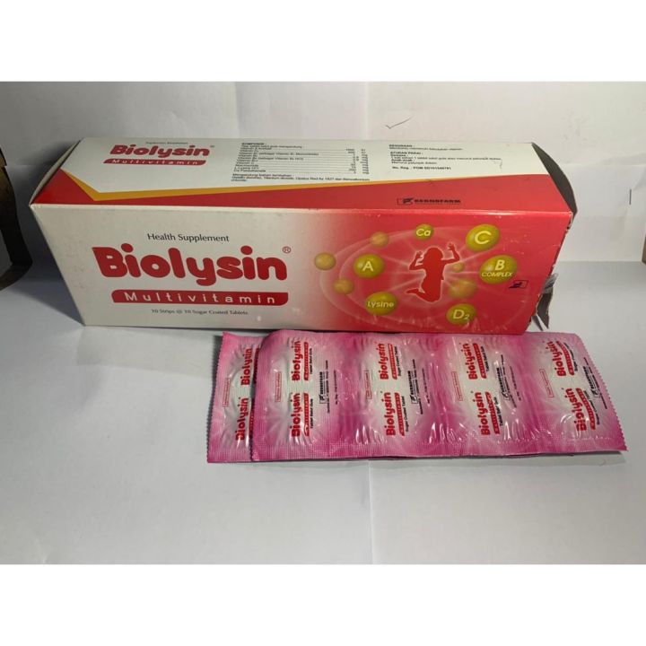 Biolysin Dragee isi 10 strip x 10 tablet - Multivitamin | Lazada Indonesia