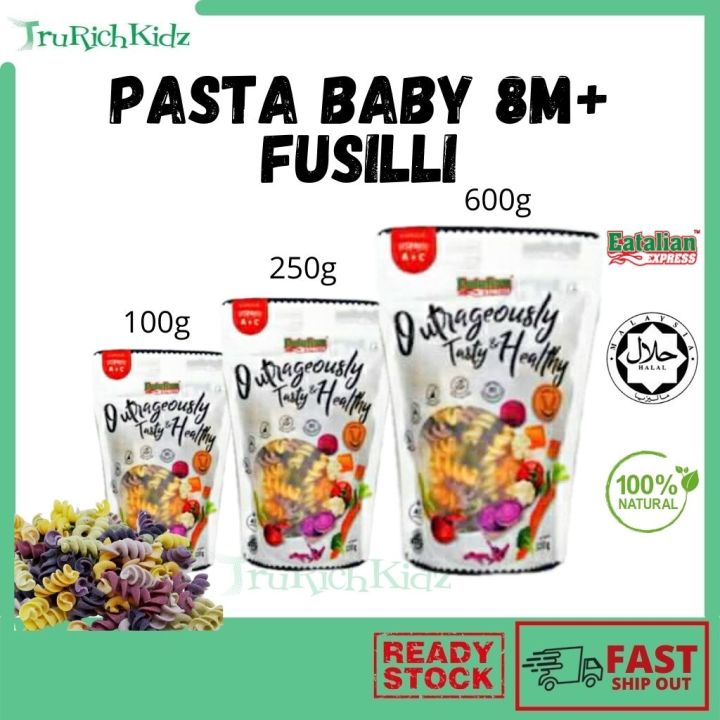 [Natural] Eatalian Express Mixed Vege Baby Pasta Fusilli – 100g, 250g, 600g, Pasta Bayi 10 Jenis ...